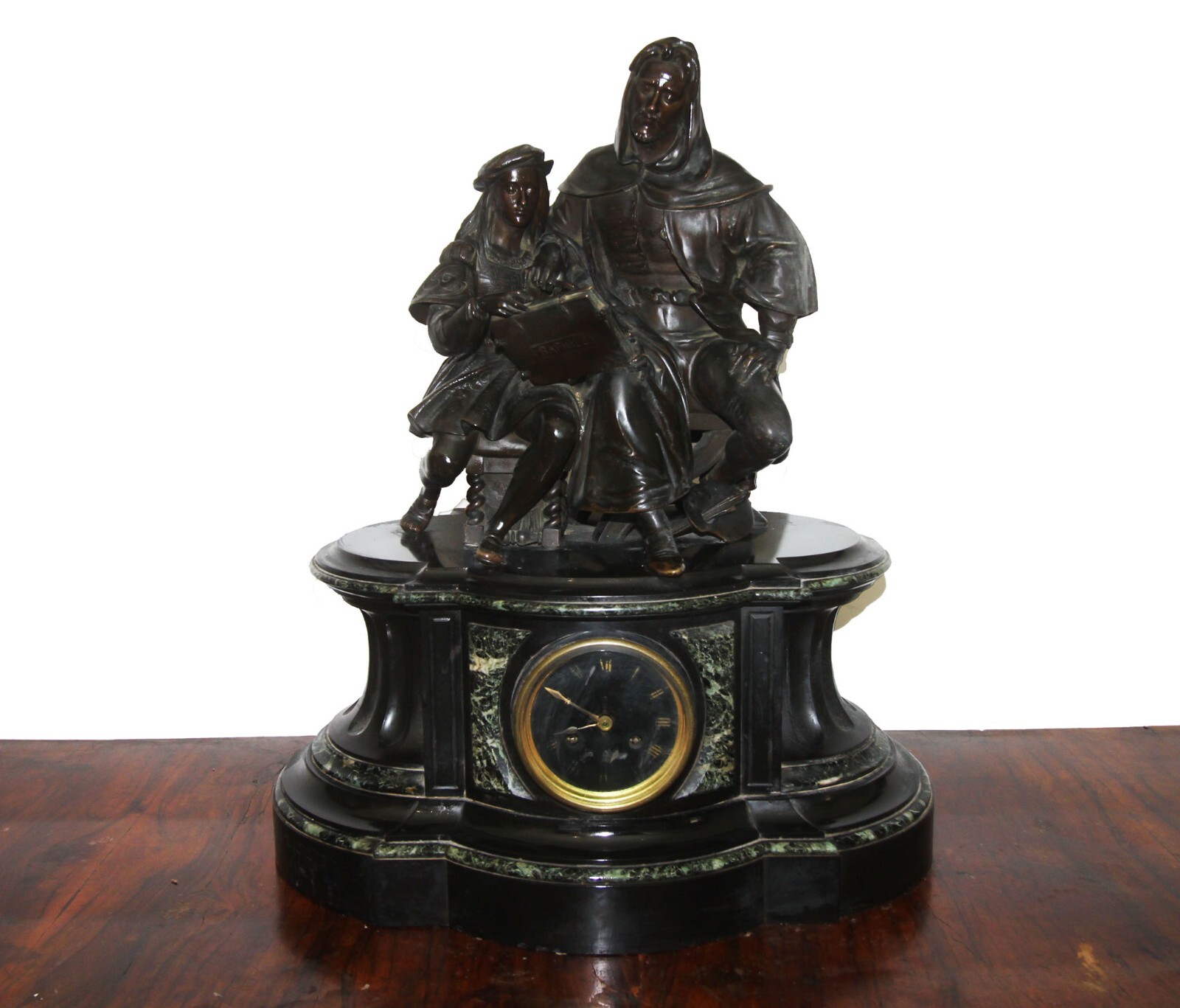 FRENCH 19THC BRONZE MARBLE CASED MANTEL XLARGE CLOCK BY MIROY FRERES ...