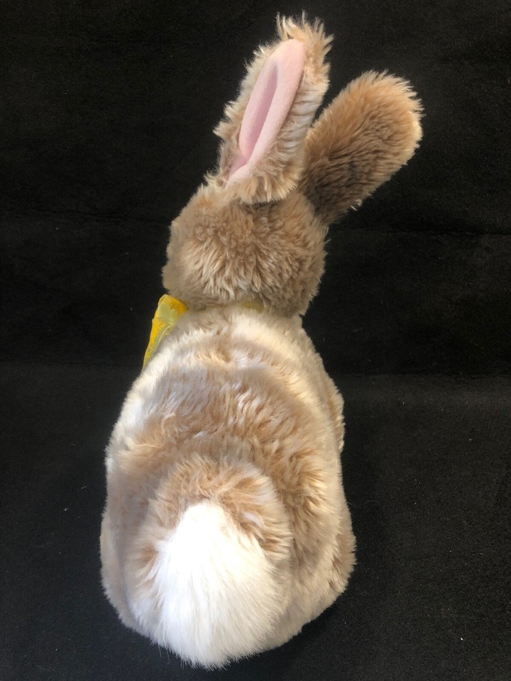 Walmart Wal Mart Stuffed Plush Realistic Tan Easter Bunny Rabbit Yellow ...