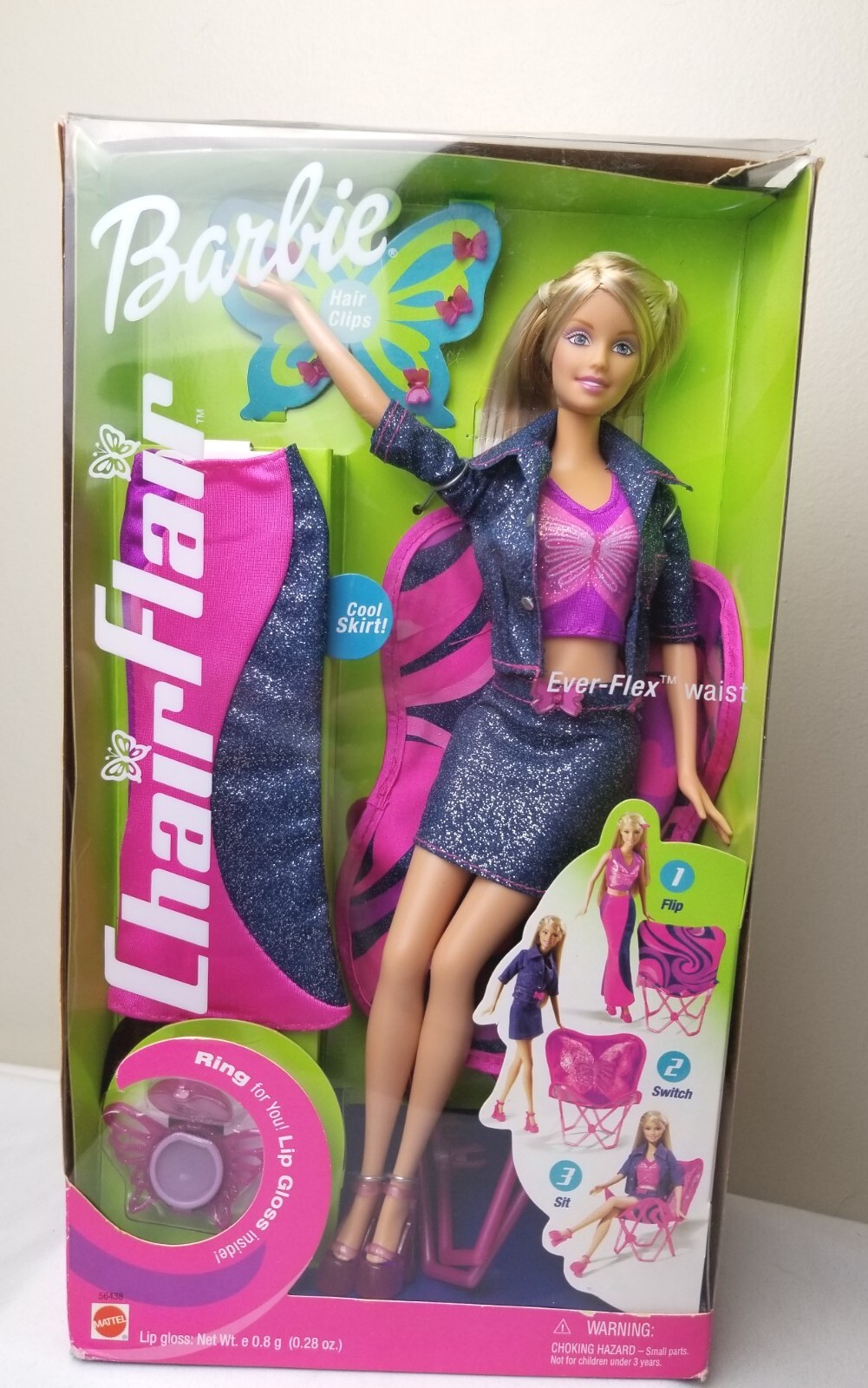 Barbie Chair Flair Ever Flex Waist NRFB 2002 Mattel 56438 Comes With ...