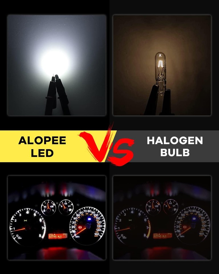 10pcs T5 LED Bulbs Bright White 74 Bulb for 74 73 37ll 2721 2723 Car ...