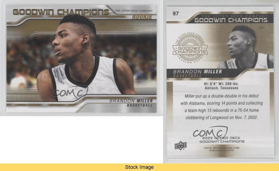 2023 Upper Deck Goodwin Champions Horizontal Gold Brandon Miller #97 ...