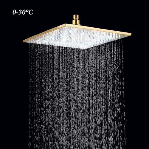 12"Gold Polished LED Rain Shower Head Overhead Spray | eBay
