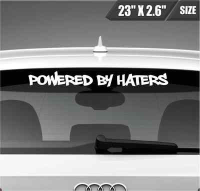 Powered By Haters Windshield Sticker Vinyl Decal Sticker Banner JDM ...