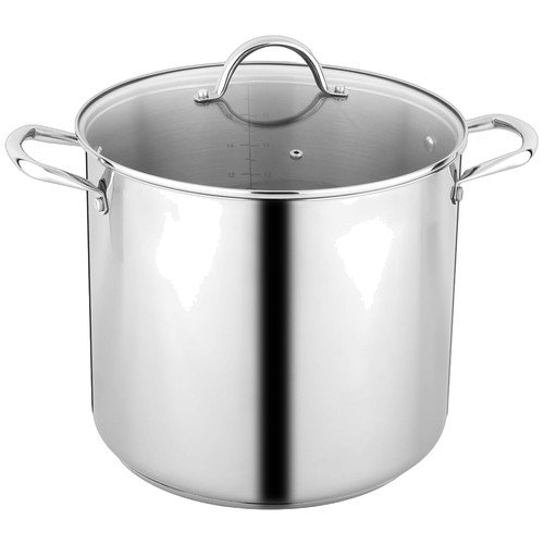 Stock Pot Stainless Steel for Cooking Riveted Handle, Heavy Duty Vessel ...
