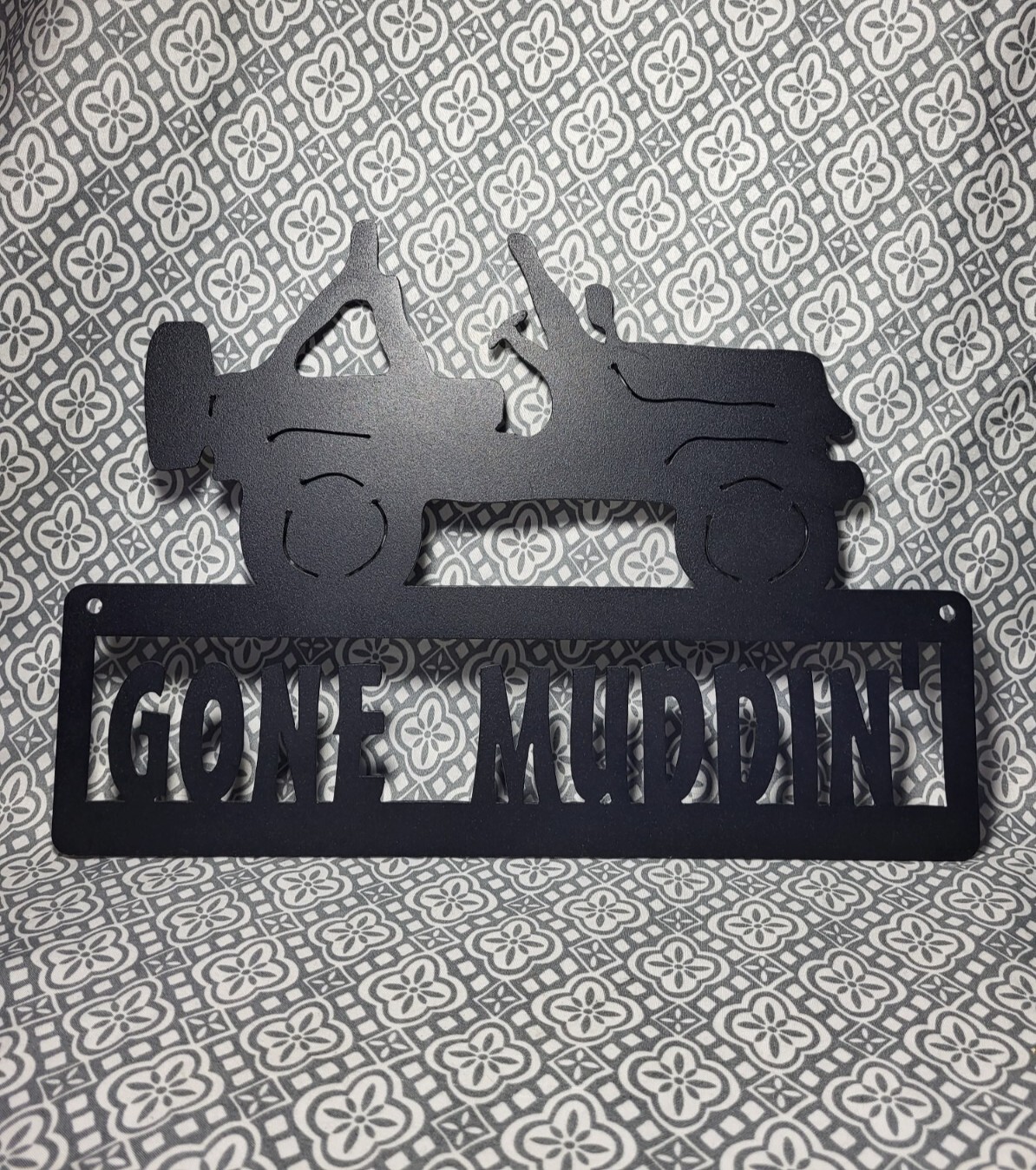 GONE MUDDIN' black Jeep Wrangler metal sign | eBay