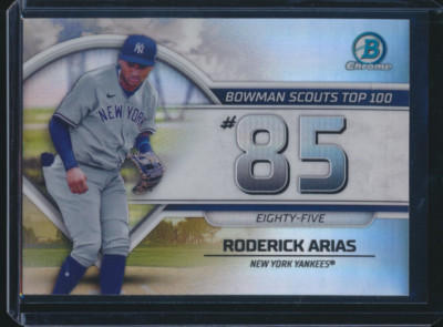 RODERICK ARIAS 2023 Bowman Chrome Scouts Top 100 NY YANKEES Rookie Card ...