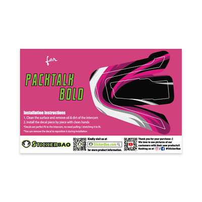 For Cardo Packtalk BOLD Intercom Protection Adhesive Skin Cover Sticker ...