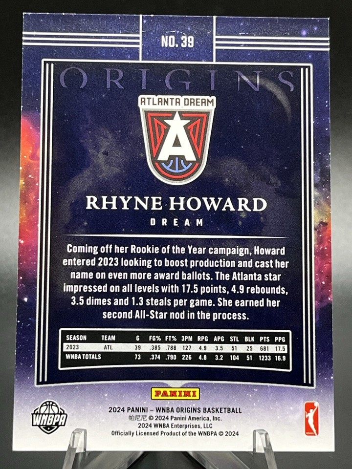 2024 WNBA Origins Ryne Howard Base #39 Atlanta Dream | eBay