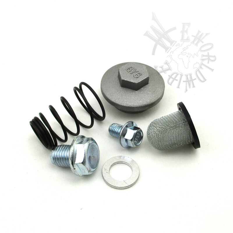 Oil Strainer Cap Drain Plug Bolt Screen Seal Spring For GY6 50cc 125cc ...