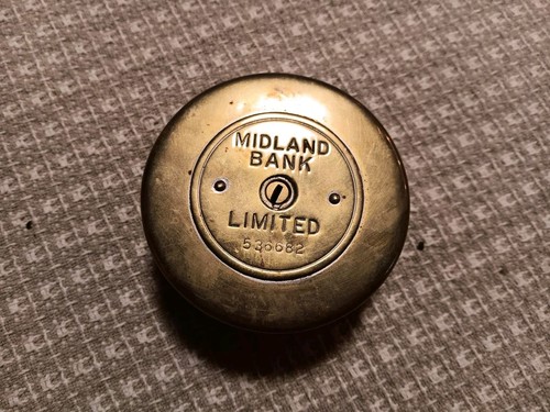 VINTAGE BRASS MONEY BOX MIDLAND BANK LIMITED STILL BANK COIN BANK | eBay