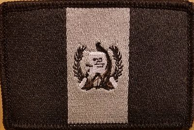 GUATEMALA Flag Military Patch W/ VELCRO® Brand Fastener Black & Gray #6 ...