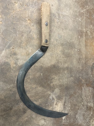 Vintage Hand Scythe Sickle Cutter Wooden Handle Home Decor Restored | eBay