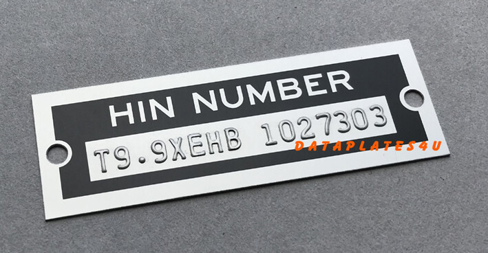 HIN DATA TAG EMBOSSED PLATE HOT RAT ROD CHEVROLET PLYMOUTH FORD | eBay