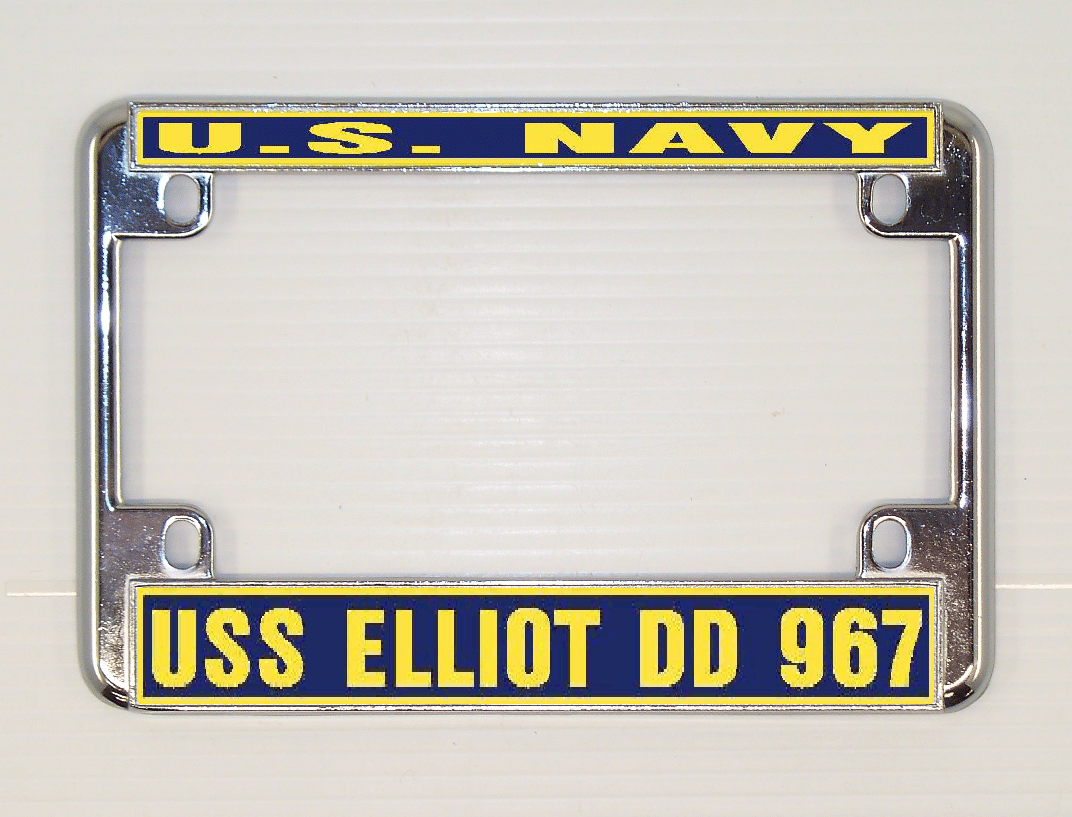 USS ELLIOT DD 967 License Plate Frame U S Navy USN Military Car-Truck ...