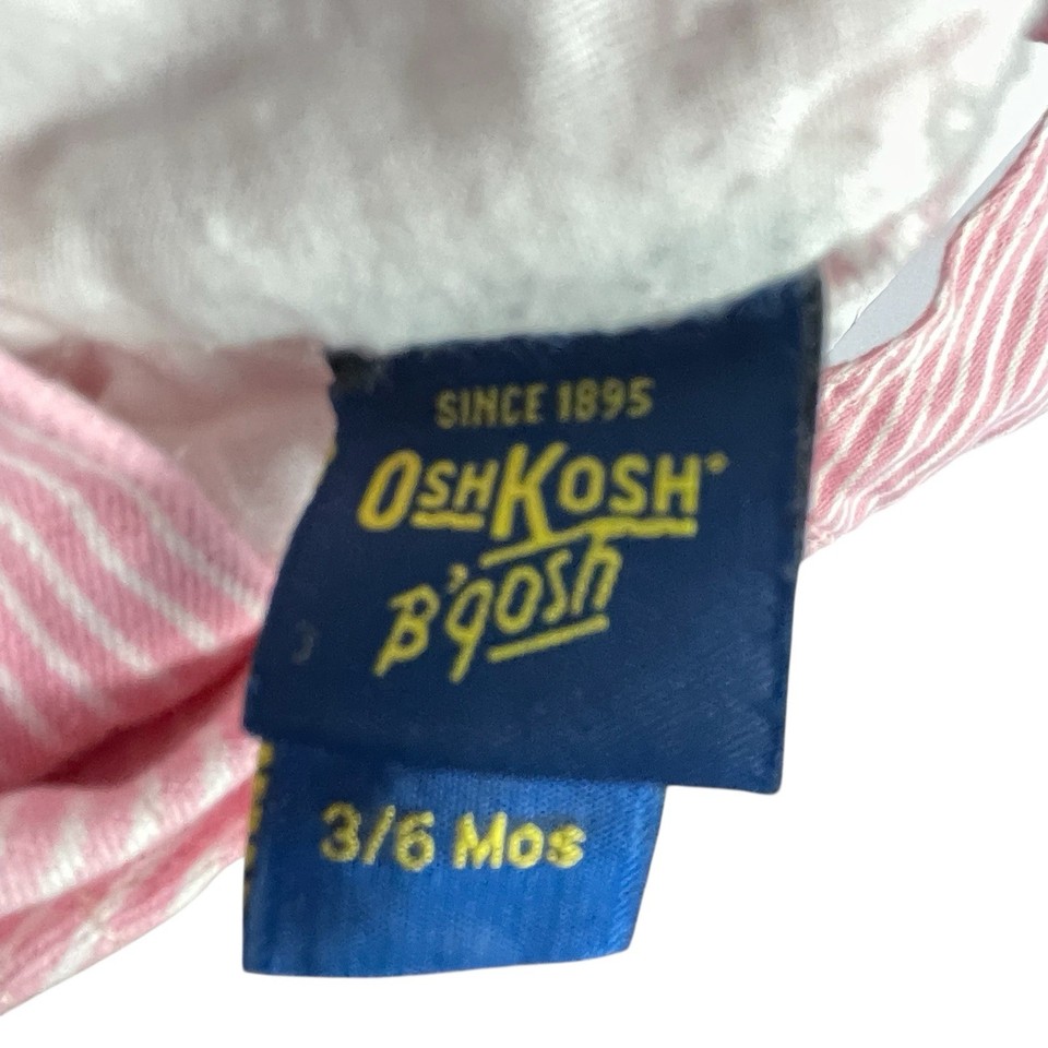 Osh Kosh B'Gosh Infant Girl 3-6 Month Pink Railroad Stripe Bib Overalls ...