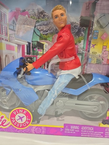 RARE NRFB Barbie Pink Passport Ken Doll with Motorcycle | eBay