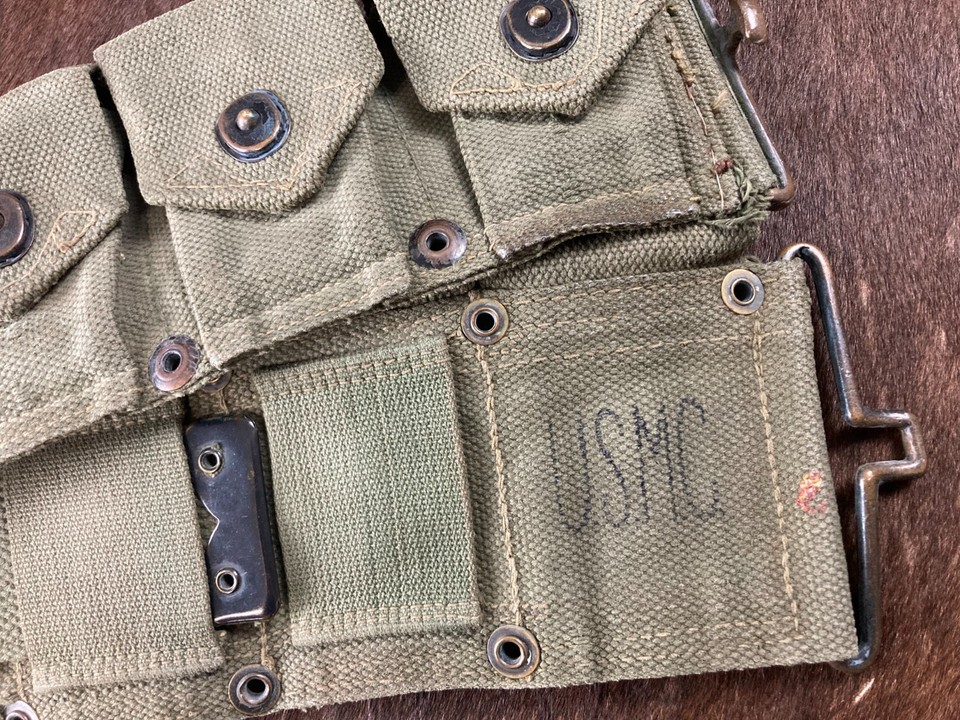 Late WWII 1944-1945 Era Marine USMC M1923 Cartridge Belt Olive Drab ...