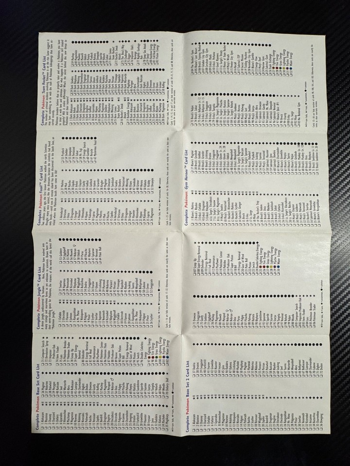 Pokemon Vintage CARD LISTS brochure WOTC Era NEO Genesis Near Mint | eBay