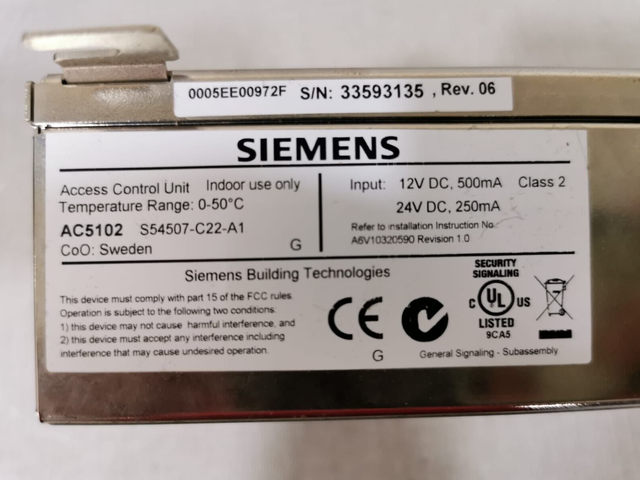 SIEMENS AC5102 Access Control Unit for sale online | eBay