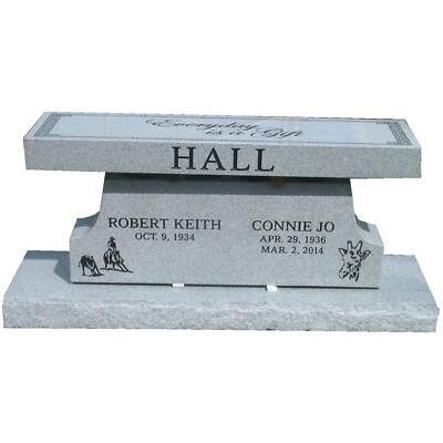 Cremation cemetery bench - headstone - 2 niche - Engraving available | eBay