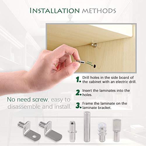 156Pcs 5mm Shelf Pegs Kit 5 Styles Nickel Plated Shelf Support Pins ...