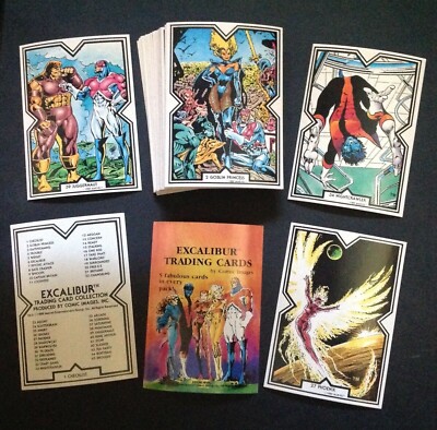 1989 MARVEL EXCALIBUR COMPLETE COMIC TRADING CARD SET + HEADER CARD | eBay