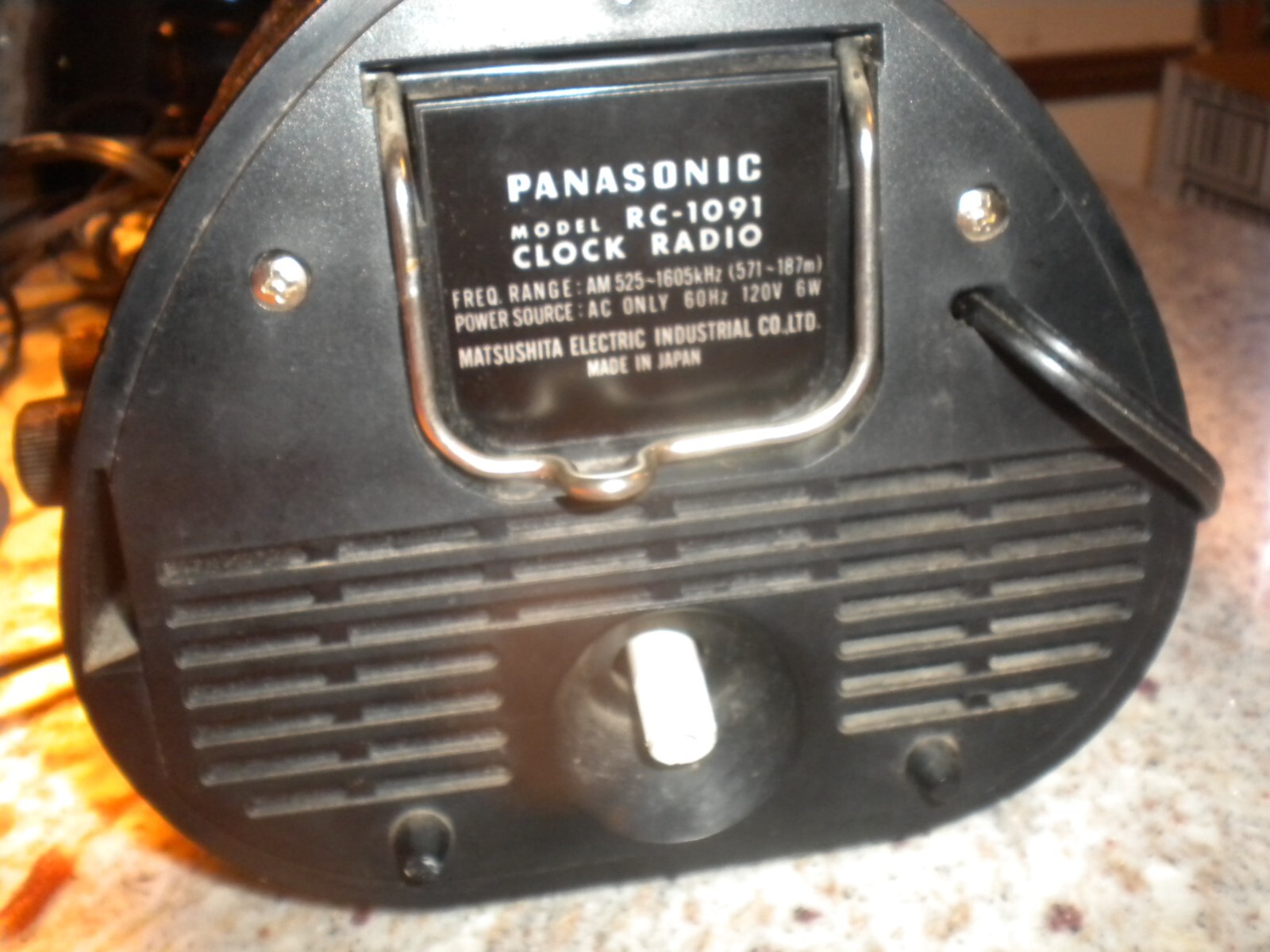 Vintage Panasonic RC-1091 Clock Radio just the back piece | eBay