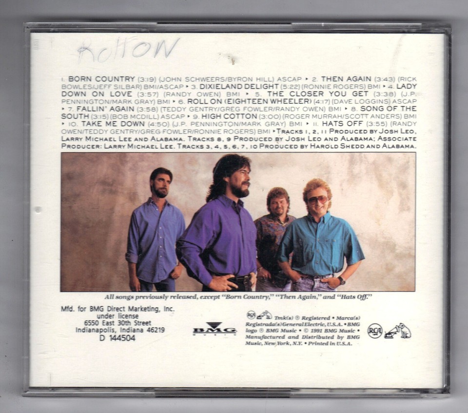 Greatest Hits Volume Vol. 2 by Alabama (CD, Oct-1991, RCA) 78636104027 ...