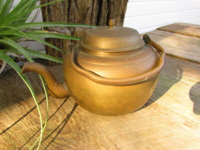 Heavy brass old estate Korean Tea Pot gift unusual classic GO | eBay