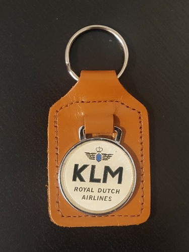 KLM Royal Dutch Airlines Brown Leather Keychain | eBay