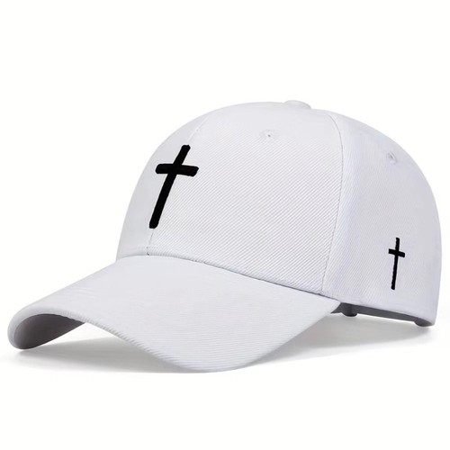 Spring Cross Embroidered Hat Cotton Duck Tongue Cap Cross Baseball Cap ...