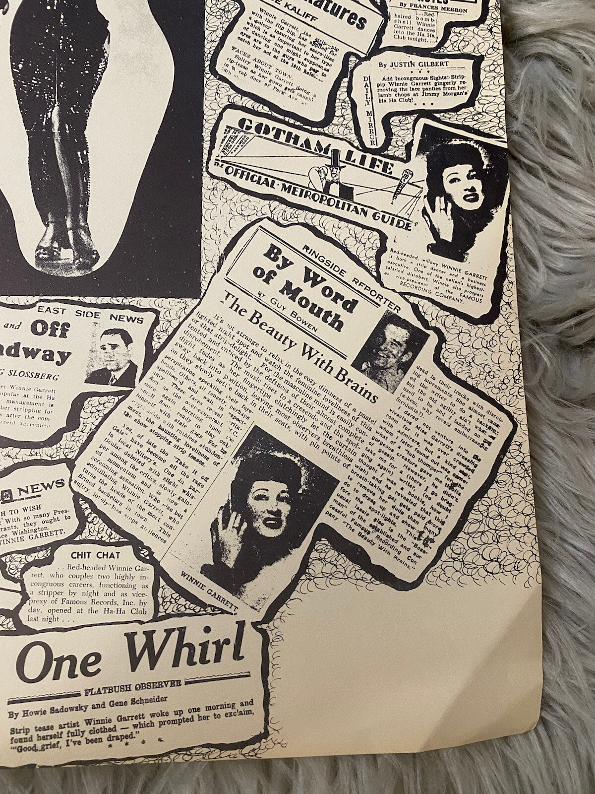 Vintage 1940 Winnie Garrett Burlesque Dancer Stripper Advertising Ad ...