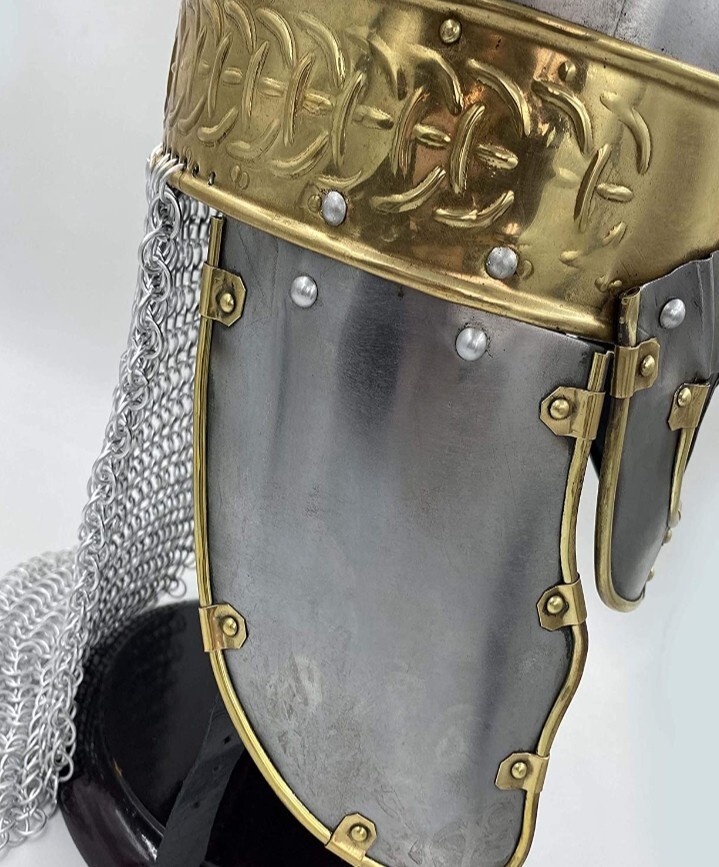 Medieval Viking Raven Helmet Chain Mail | Armor Helmet Silver Gold | eBay