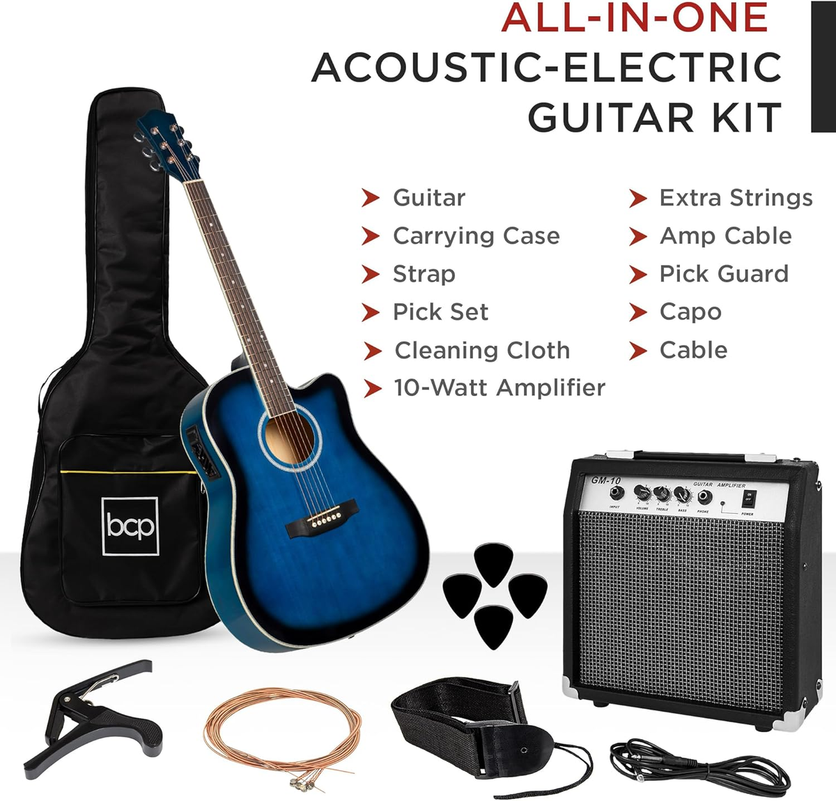 41 Inch Full Size Guitar Starter Kit Best Choice Products 41" Starter ...