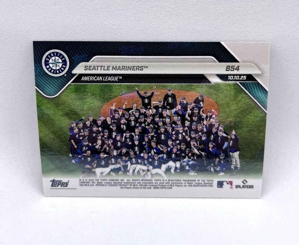 2025 Topps Now #854 Seattle Mariners Advance to ALCS Cal Raleigh Josh ...