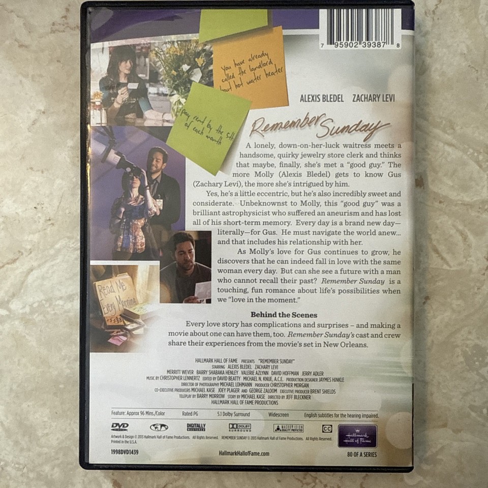 Remember Sunday (DVD, 2013) Hallmark Hall of Fame Alexis Bledel Levi ...