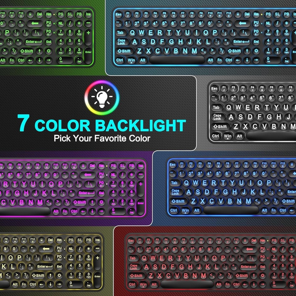 Large Print Backlit Keyboard, Wired USB Lighted Computer Keyboards with ...