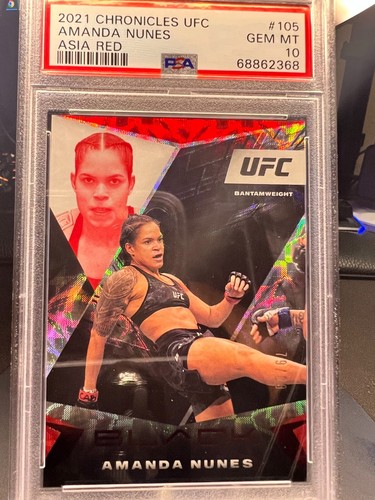 2021 PANINI CHRONICLES UFC 105 AMANDA NUNES ASIA RED PSA MINT 10 POP 1 ...