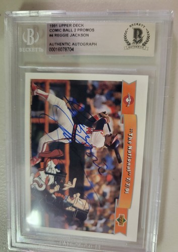Reggie Jackson Signed 1991 Upper Deck Comic Ball 2 Promo National ...