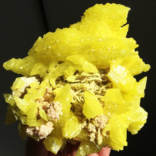 607g Rare Natural Yellow Sulfur Crystal Quartz Crystal Mineral Specimen ...