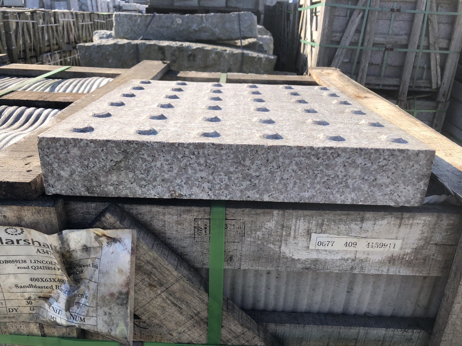 10 x Dimple Pink Granite Paving , Drive , Patio, Path Wall Rumble Strip ...