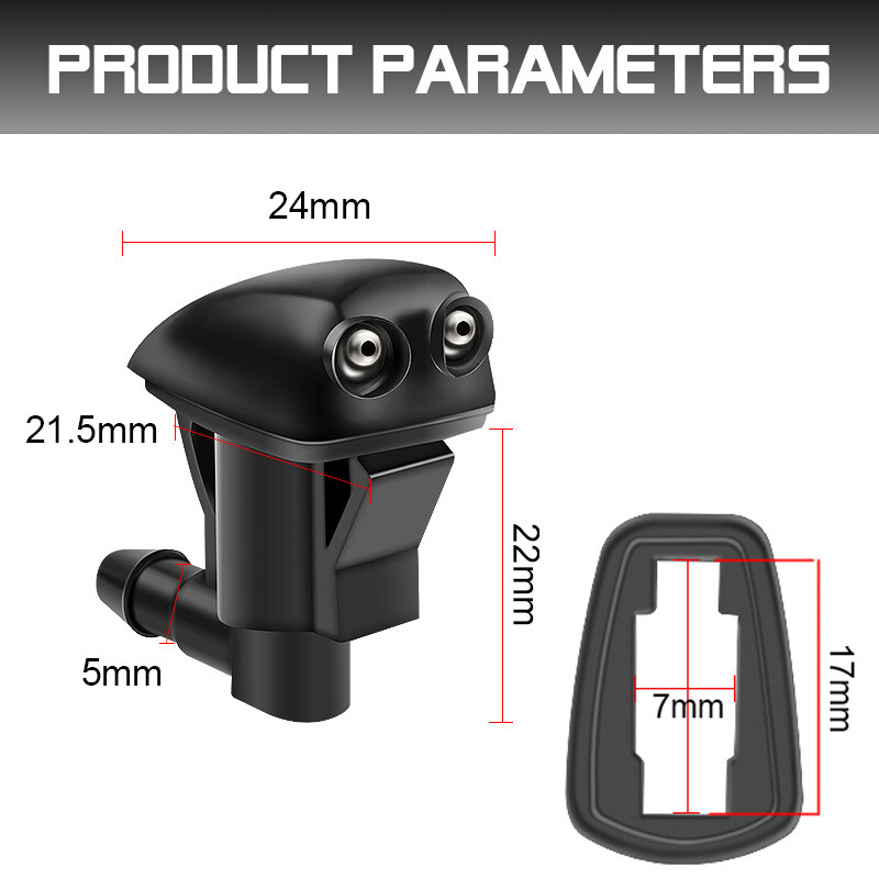 2Pcs Windscreen Washer Wiper Sprayer Nozzle Car Front Window Spray Jet ...