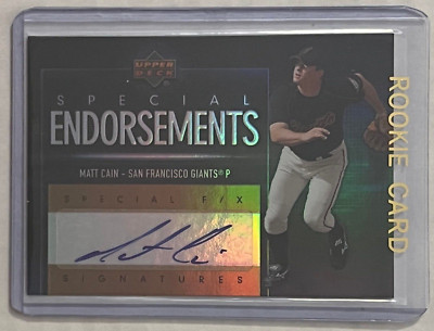 MATT CAIN ROOKIE AUTO 2006 UPPER DECK AUTOGRAPH MINT CARD SAN FRANCISCO ...
