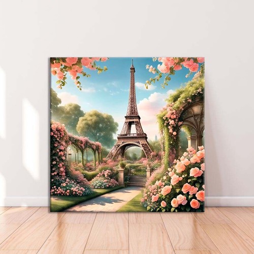 Pink Roses, Eiffel Tower Limited Edition High Quality Home Decor ...