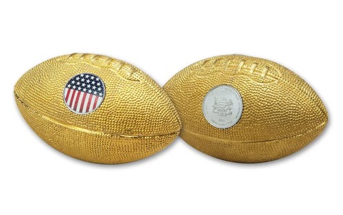 2025 Chad 1 oz Silver Gold Gild Football Shaped Coin with Football ...