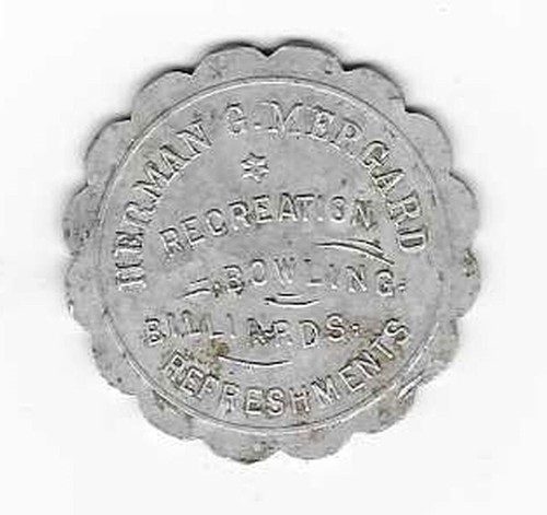 U S TRADE TOKEN, HERMAN MERGARD, BILLIARDS, MAVERICK, CINCINNATI, OHIO ...