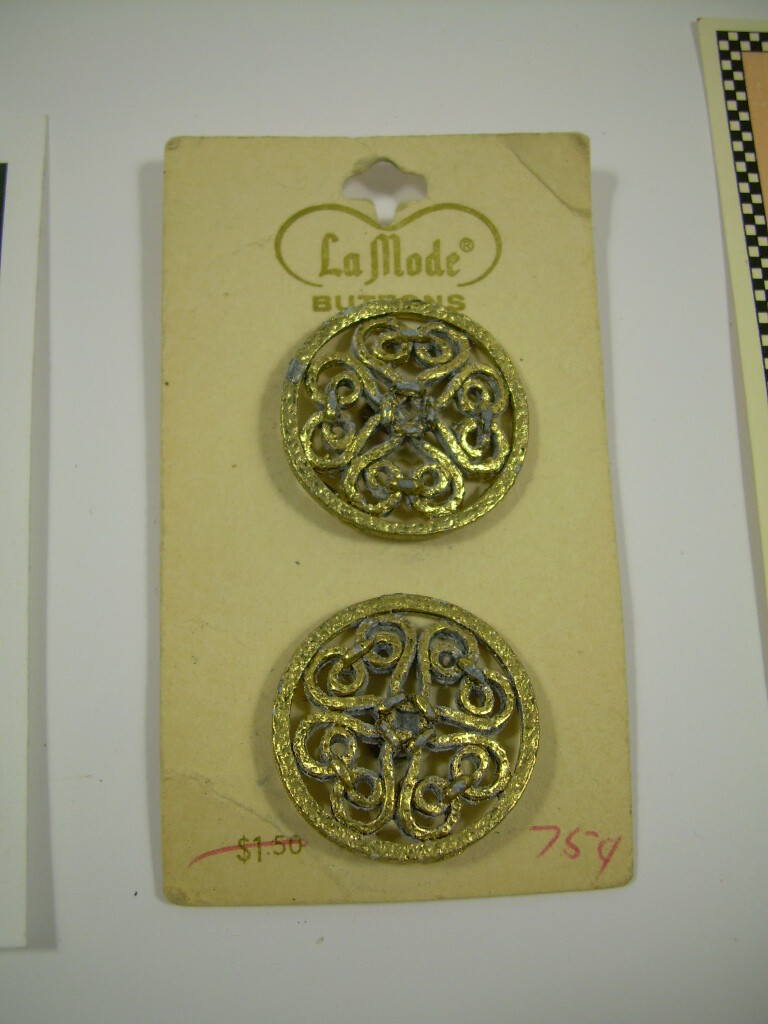 8 FANCY Silver + Gold Metal Buttons mixed ¾-1" * * VINTAGE * * * OLD ...