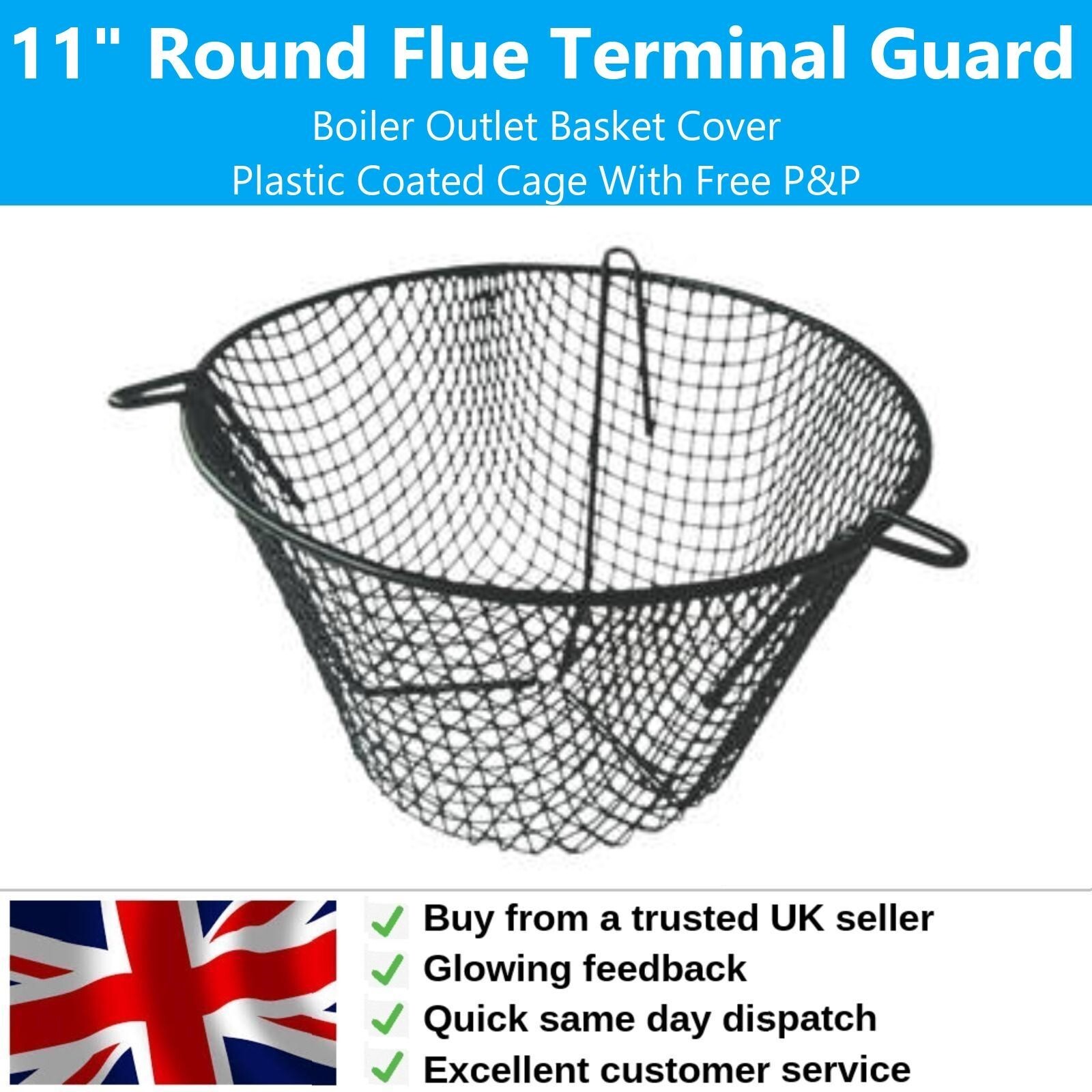 11'' Round Terminal Guard Boiler Flue Outlet Basket Cover Plastic ...