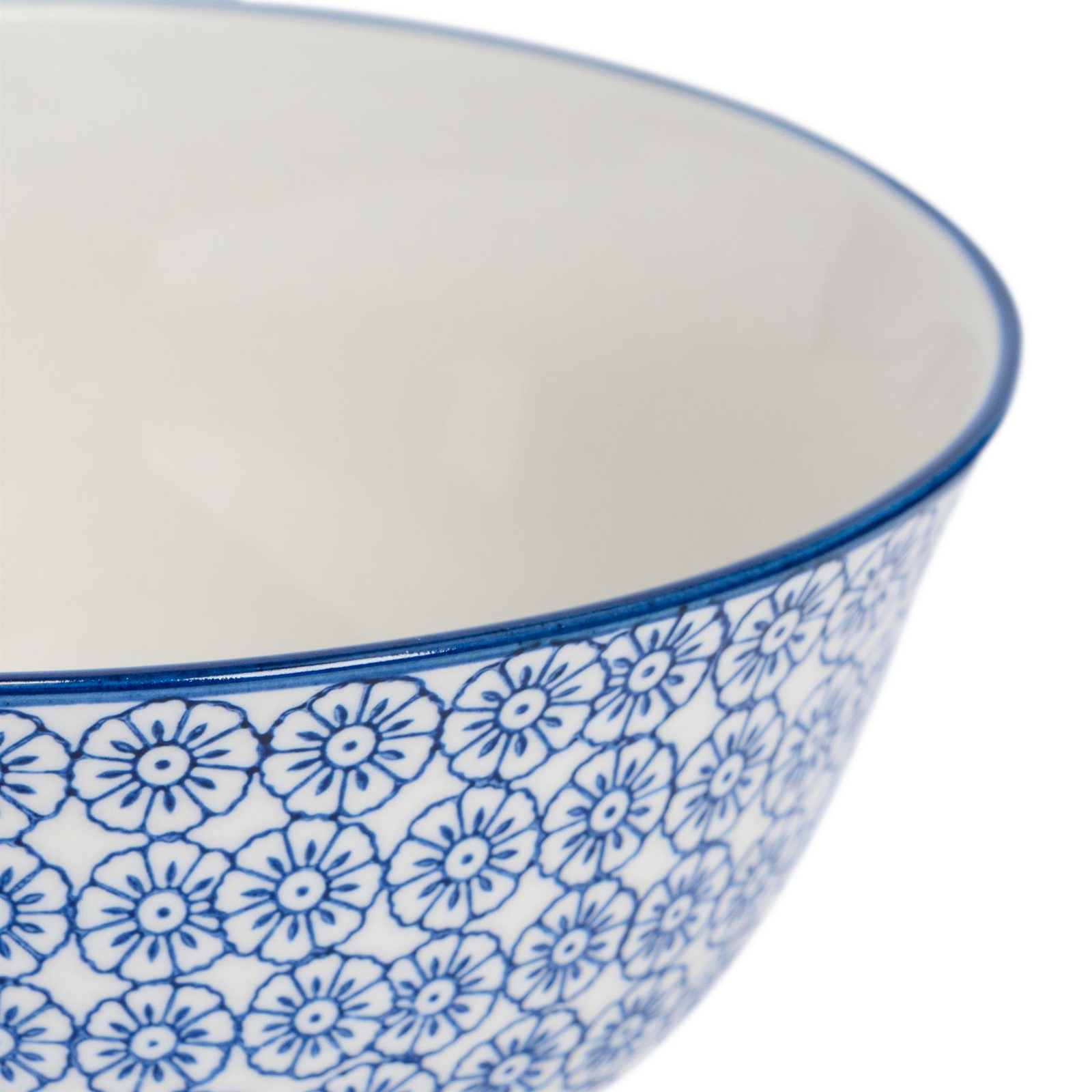 Patterned Cereal Bowls Breakfast Kitchen Porcelain Bowl Blue Flower ...