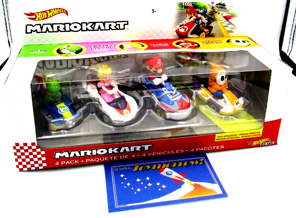 Mario Kart - Yoshi, Princess Peach, Mario, Orange Shy Guy - Hot Wheels ...